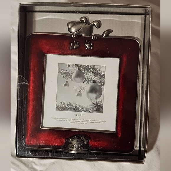 Other | Nib Dog Themed Picture Frame Marroonred Accent 4x4 Photo | Poshmark